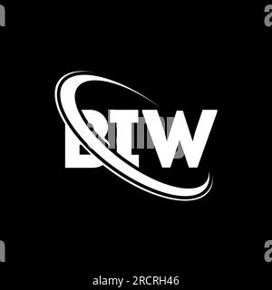 BIW circle letter logo design with circle and ellipse shape. BIW ...