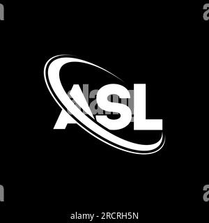 ASL circle letter logo design with circle and ellipse shape. ASL ...