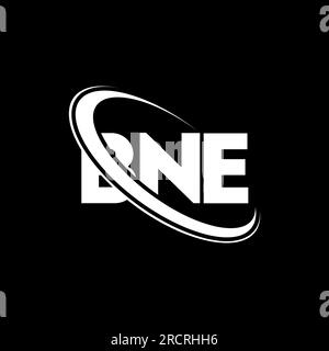 BNE circle letter logo design with circle and ellipse shape. BNE ...