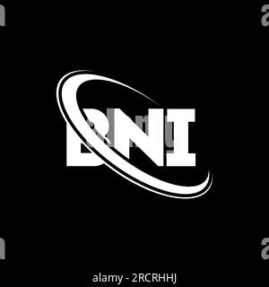 BNI circle letter logo design with circle and ellipse shape. BNI ...