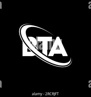 BTA circle letter logo design with circle and ellipse shape. BTA ...