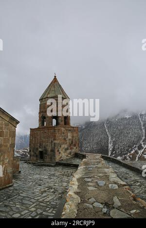 Tsminda Sameba (Holy Trinity or Cminda Sameba) church in gergeti ...