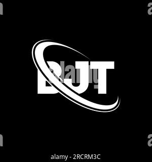 BJT circle letter logo design with circle and ellipse shape. BJT ...