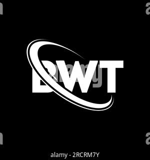 BWT circle letter logo design with circle and ellipse shape. BWT ...