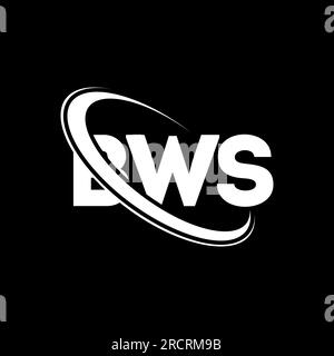 BWS circle letter logo design with circle and ellipse shape. BWS ellipse letters with ...