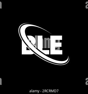 BLE circle letter logo design with circle and ellipse shape. BLE ...