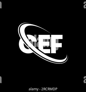 CEF circle letter logo design with circle and ellipse shape. CEF ...