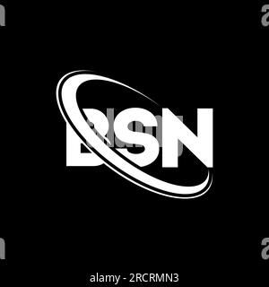 BSN circle letter logo design with circle and ellipse shape. BSN ...