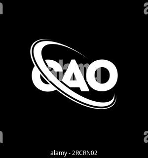 CAO circle letter logo design with circle and ellipse shape. CAO ...