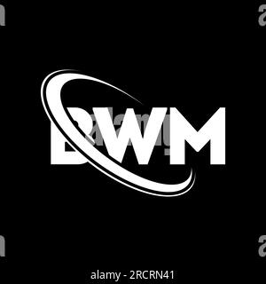 BWM circle letter logo design with circle and ellipse shape. BWM ...