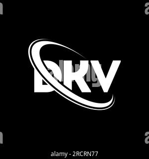 DKV circle letter logo design with circle and ellipse shape. DKV ...