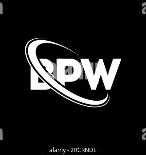 BPW circle letter logo design with circle and ellipse shape. BPW ...
