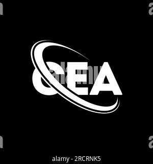 CEA circle letter logo design with circle and ellipse shape. CEA ...