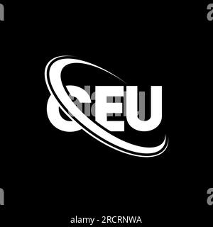CEU circle letter logo design with circle and ellipse shape. CEU ...