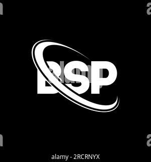 BSP circle letter logo design with circle and ellipse shape. BSP ...