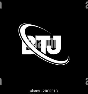 BTJ circle letter logo design with circle and ellipse shape. BTJ ...