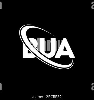 BUA circle letter logo design with circle and ellipse shape. BUA ...