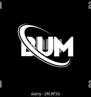 BUM circle letter logo design with circle and ellipse shape. BUM ...