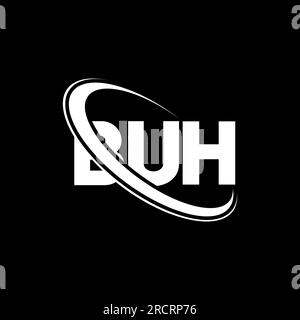 BUH circle letter logo design with circle and ellipse shape. BUH ...