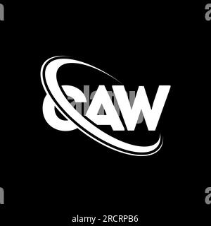 CAW circle letter logo design with circle and ellipse shape. CAW ...