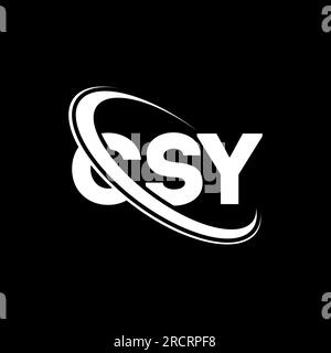 CSY circle letter logo design with circle and ellipse shape. CSY ...