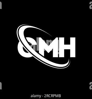 CMH circle letter logo design with circle and ellipse shape. CMH ...