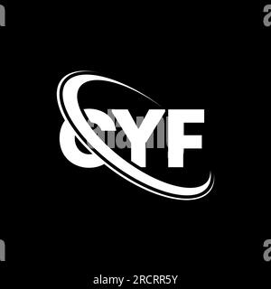CYF circle letter logo design with circle and ellipse shape. CYF ...