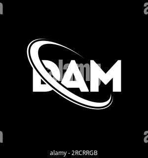 DAM circle letter logo design with circle and ellipse shape. DAM ...