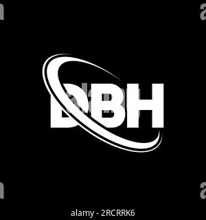 DBH circle letter logo design with circle and ellipse shape. DBH ...