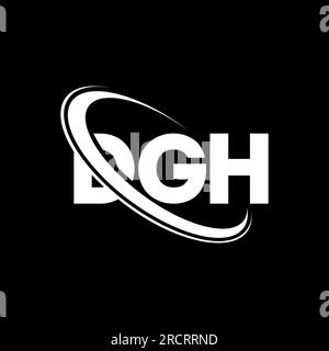 DGH circle letter logo design with circle and ellipse shape. DGH ...
