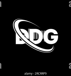 DDG circle letter logo design with circle and ellipse shape. DDG ...
