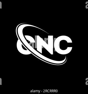 CNC circle letter logo design with circle and ellipse shape. CNC ...