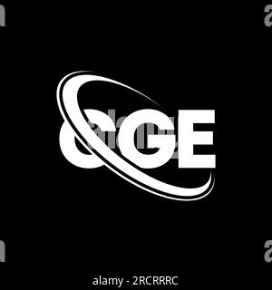 CGE circle letter logo design with circle and ellipse shape. CGE ...