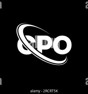CPO circle letter logo design with circle and ellipse shape. CPO ...