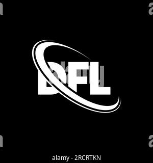 DFL circle letter logo design with circle and ellipse shape. DFL ...