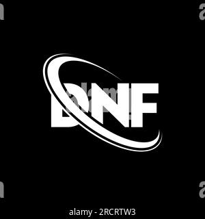 DNF circle letter logo design with circle and ellipse shape. DNF ...