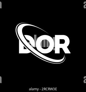 DOR circle letter logo design with circle and ellipse shape. DOR ...