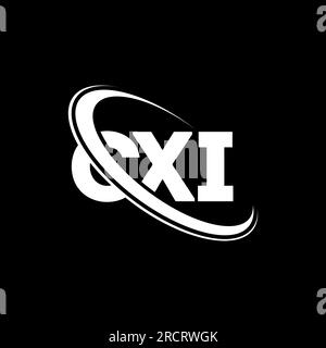 CXI circle letter logo design with circle and ellipse shape. CXI ...