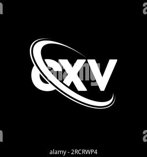 CXV circle letter logo design with circle and ellipse shape. CXV ...
