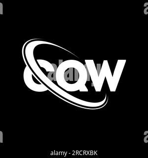 CQW circle letter logo design with circle and ellipse shape. CQW ...