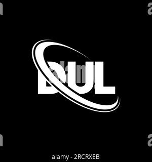 DUL circle letter logo design with circle and ellipse shape. DUL ...