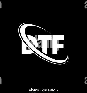 DTF circle letter logo design with circle and ellipse shape. DTF ...