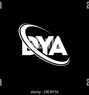 DYA circle letter logo design with circle and ellipse shape. DYA ...