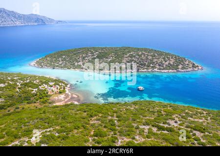 Aerial view of Kasonisi islet in Samos island, Greece Stock Photo - Alamy