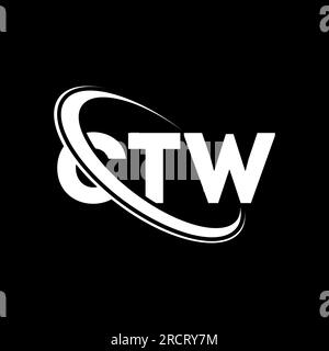 CTW circle letter logo design with circle and ellipse shape. CTW ...
