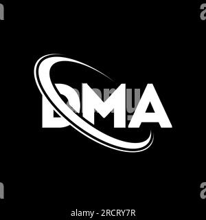 DMA circle letter logo design with circle and ellipse shape. DMA ...