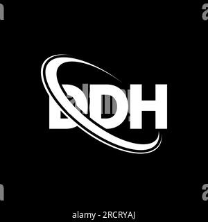DDH circle letter logo design with circle and ellipse shape. DDH ...