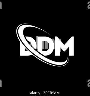 DDM circle letter logo design with circle and ellipse shape. DDM ...