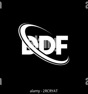 DDF circle letter logo design with circle and ellipse shape. DDF ellipse letters with ...