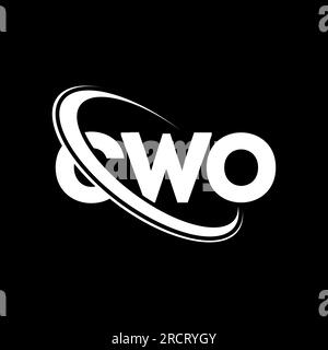 CWO circle letter logo design with circle and ellipse shape. CWO ...